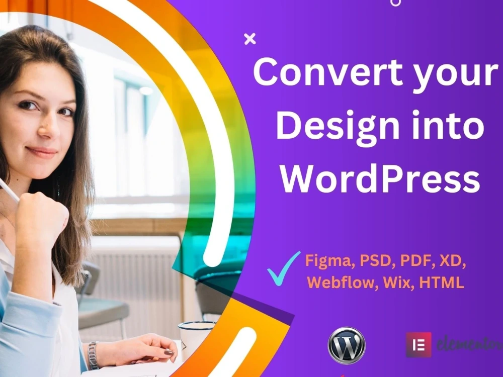 Convert webflow, psd, pdf, xd, figma to wordpress using Elementor | Upwork