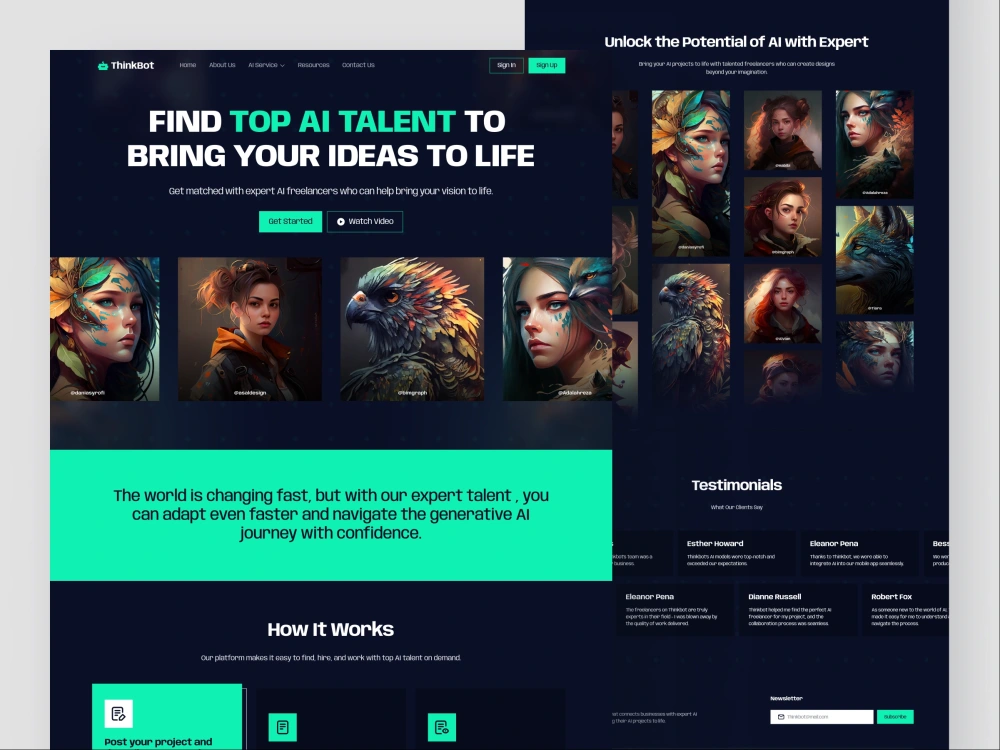 Minimalistic landing page design | Upwork