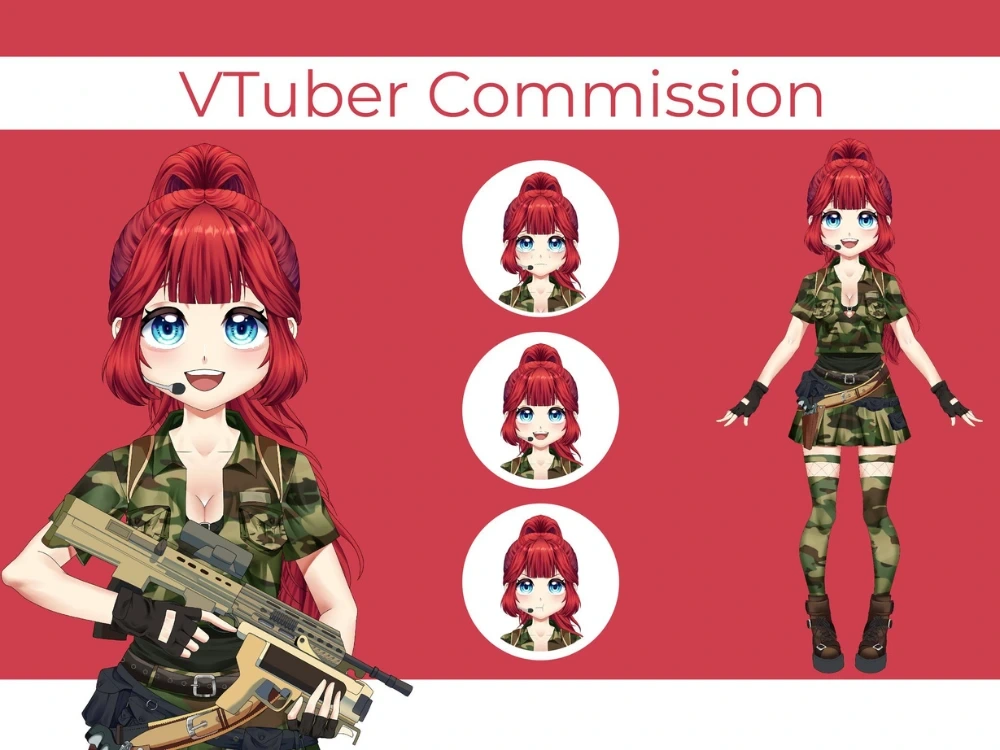 A perfectly created anime live2d models for vtuber including rigging ...