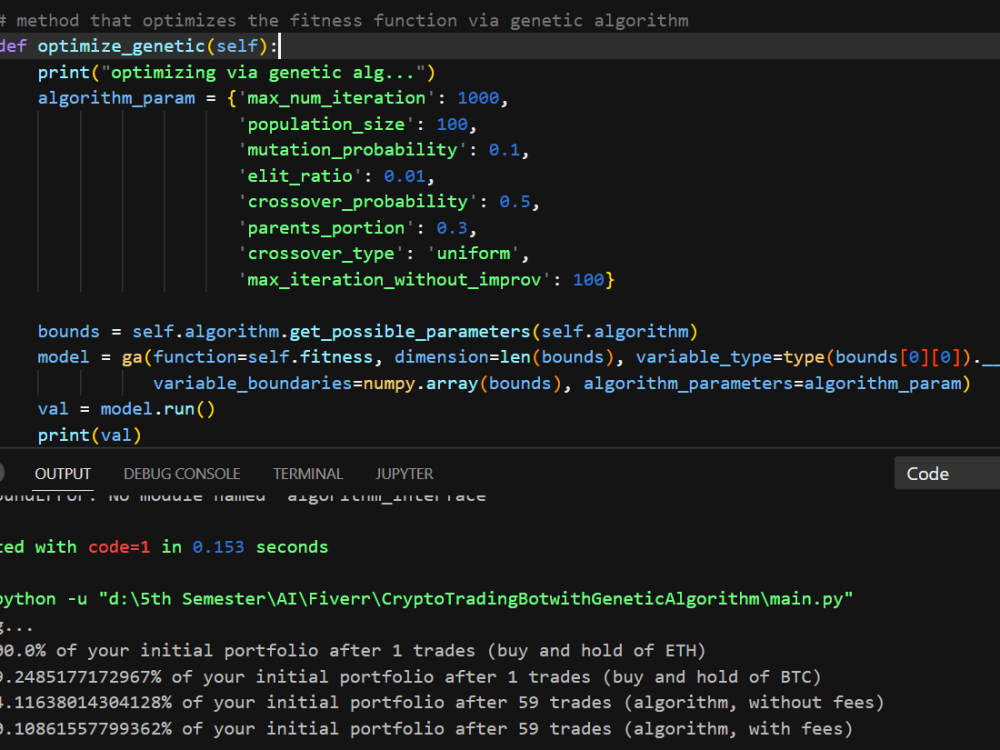 Genetic algorithm, CNN, RNN, LSTM implementation in Python | Upwork