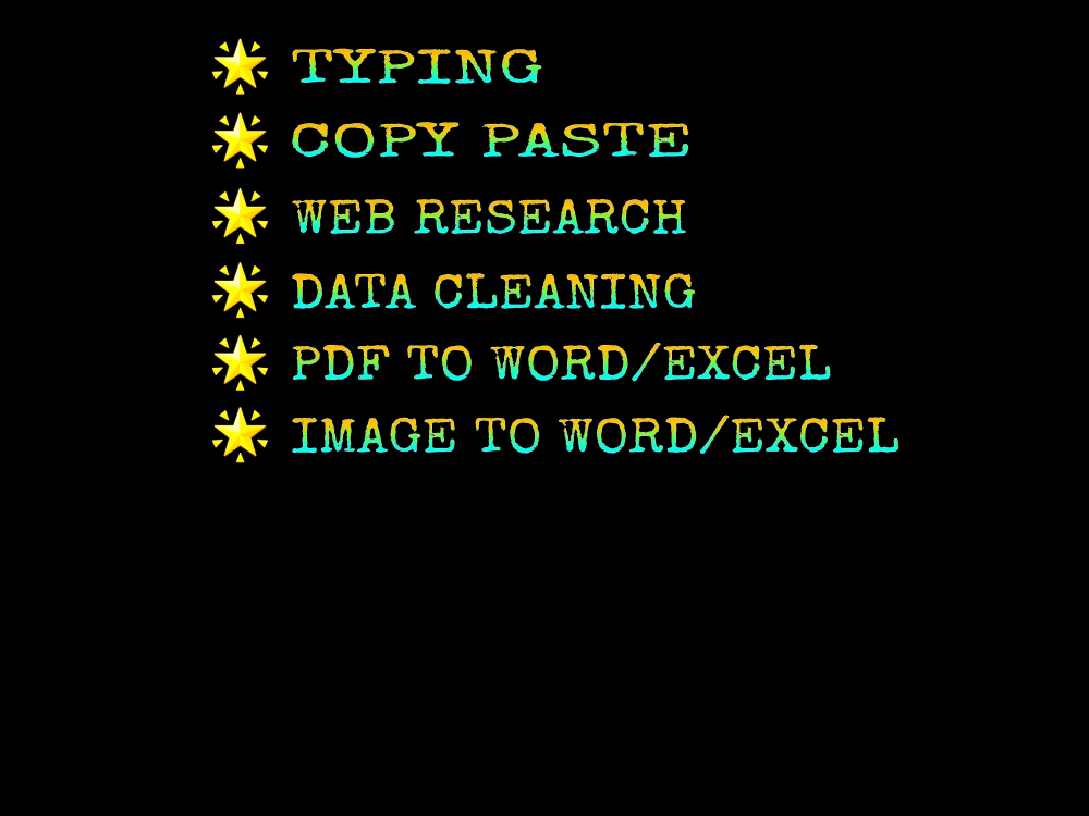 Web research, copy paste, data entry, data cleaning, pdf to word or excel | Upwork