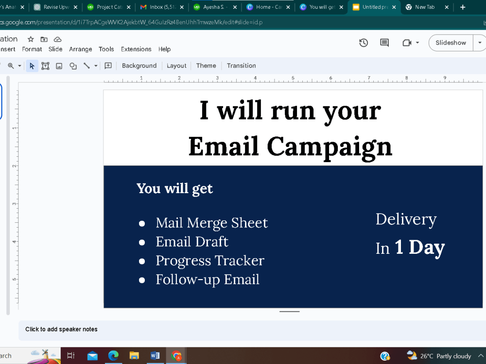 An Email Campaign with Mail Merge Sheet + Email Draft + Progress ...