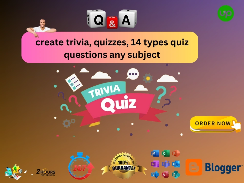 Create trivia, quizzes, 10 types quiz questions any subject | Upwork