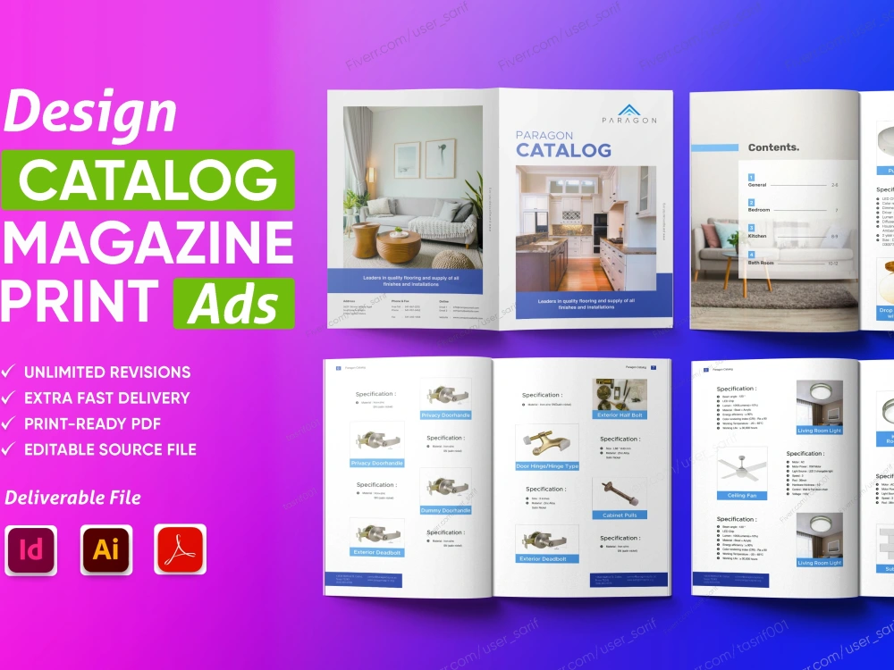 Edit, update or design brochure, product catalog, magazine or print ad ...