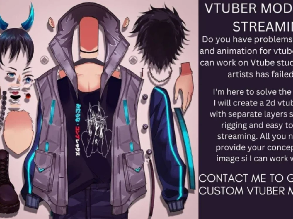 Draw | Design VTuber Models, Face rigged Live2D Avatar, Character ...