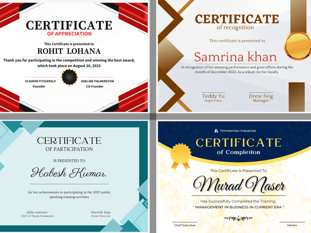 A professional eye catchy Certificate of any kind in 6 Hours. | Upwork