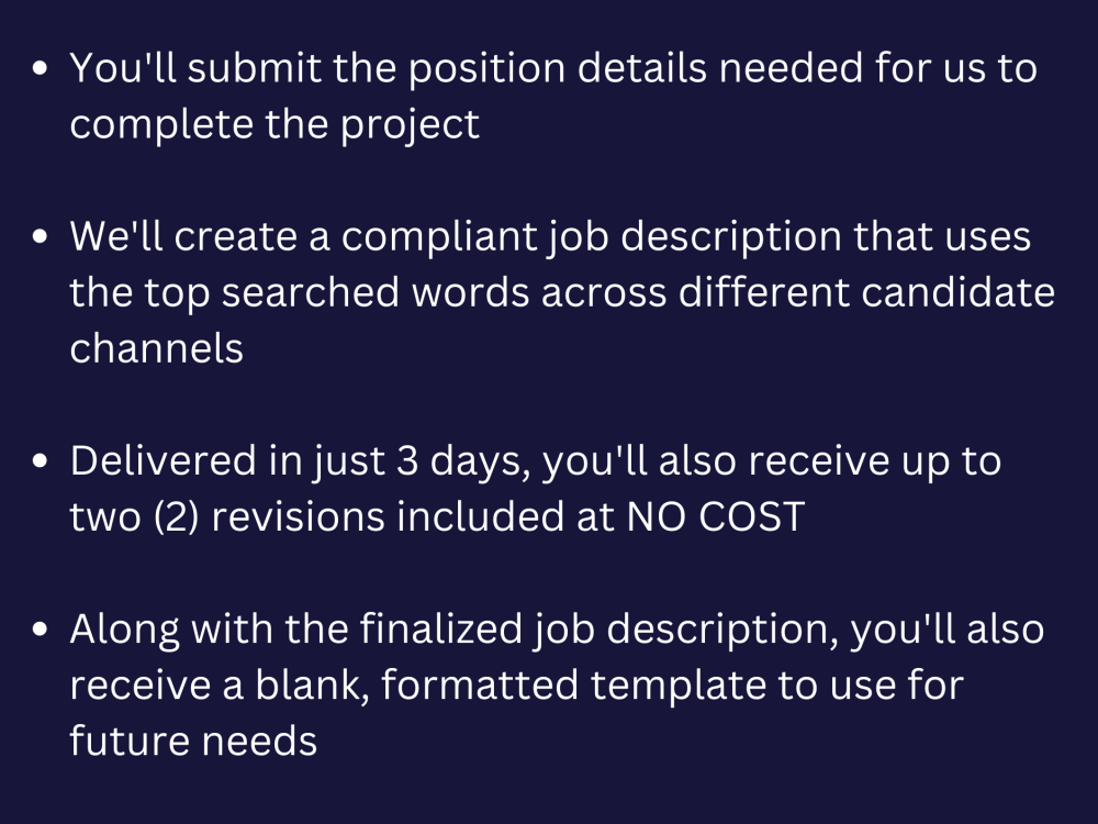 Customized Job Description & Reusable Template | Upwork