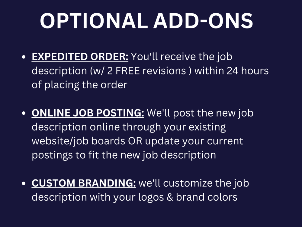 Customized Job Description & Reusable Template | Upwork