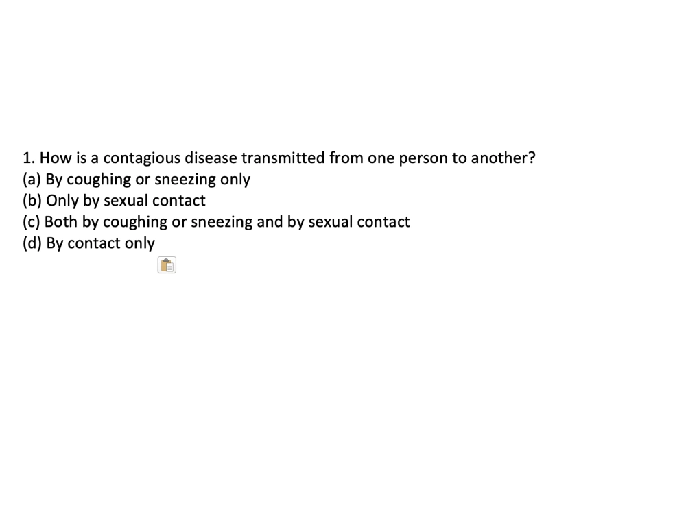 A questionnaire about contagious diseases and knowledge of people. | Upwork