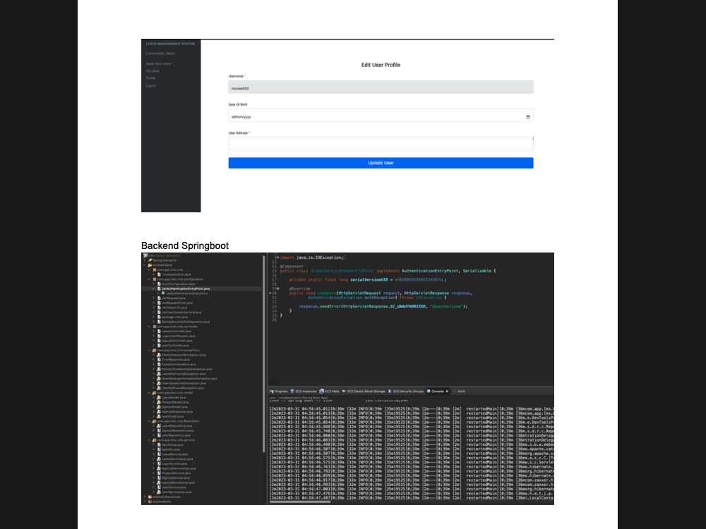 A leave management system in Angular and Springboot | Upwork