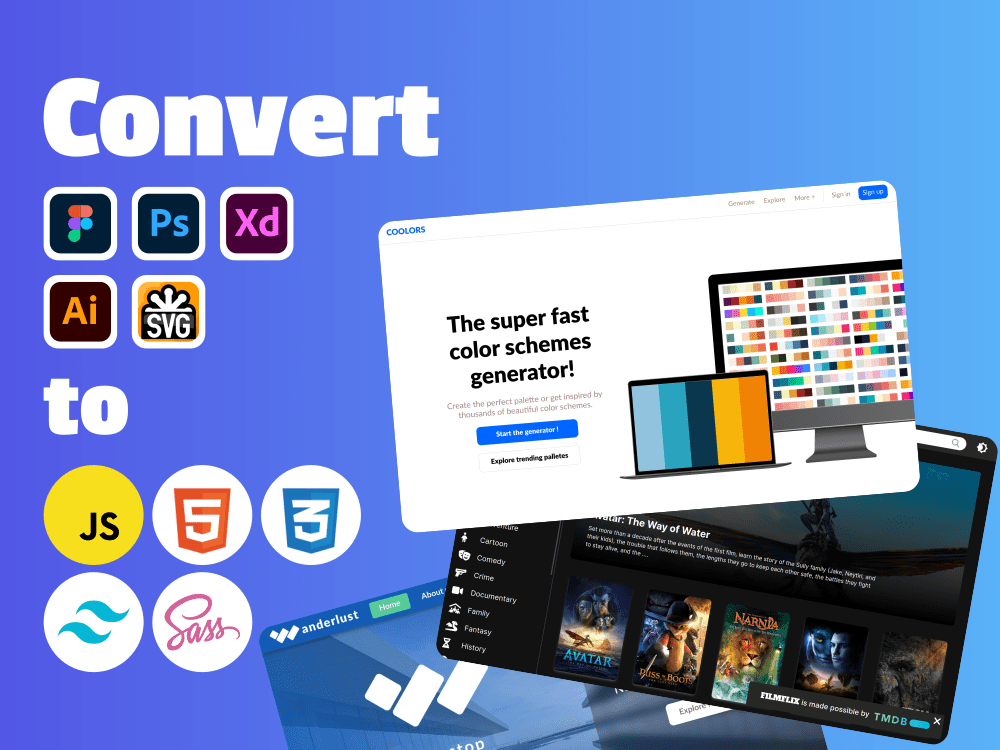 Figma/PSD/XD/AI/Svg to HTML with CSS/Scss/Tailwind CSS | Upwork