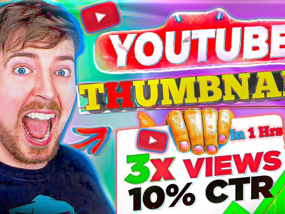 Amazing youtube thumbnail in 3 hours | Upwork