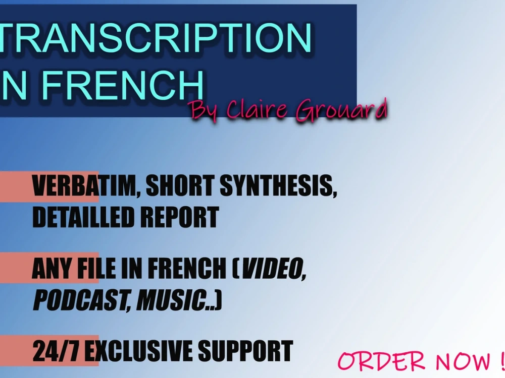 A perfect french transcription of an audio file | Upwork
