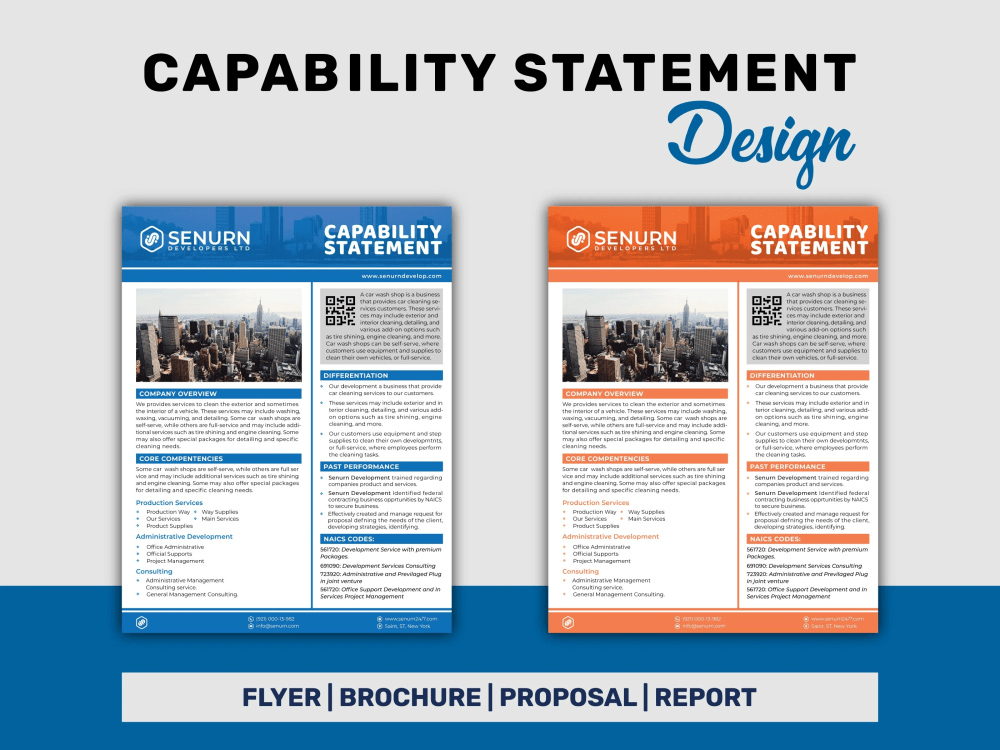 A professional and creative capability statement within 24 hours | Upwork