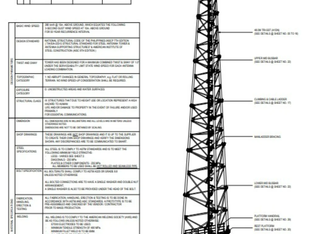 Telecom Tower/Infrastructures As-built and/or Detailed Design Drawings ...