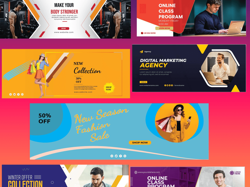 Bespoke Website Banner, Facebook Banner or Google ads Banner | Upwork