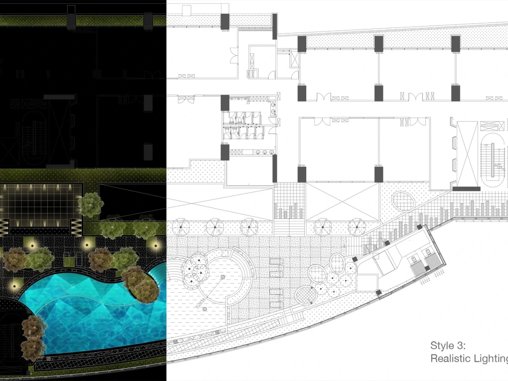 A realistic lighting design visualization with photoshop | Upwork