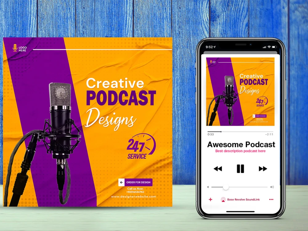 A stunning podcast cover art or podcast logo design | Upwork