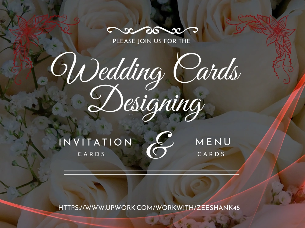 Wedding invitation card Designs and menu cards Designs | Upwork