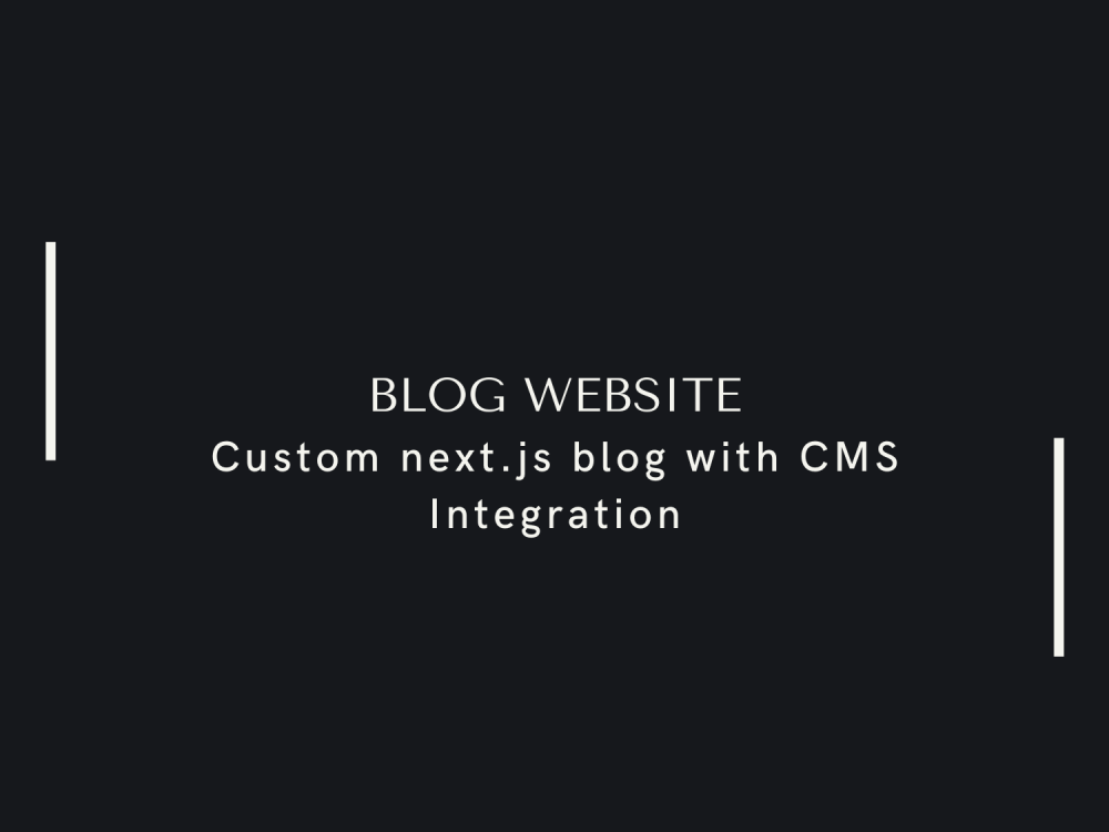 A custom blog using nextjs | Upwork