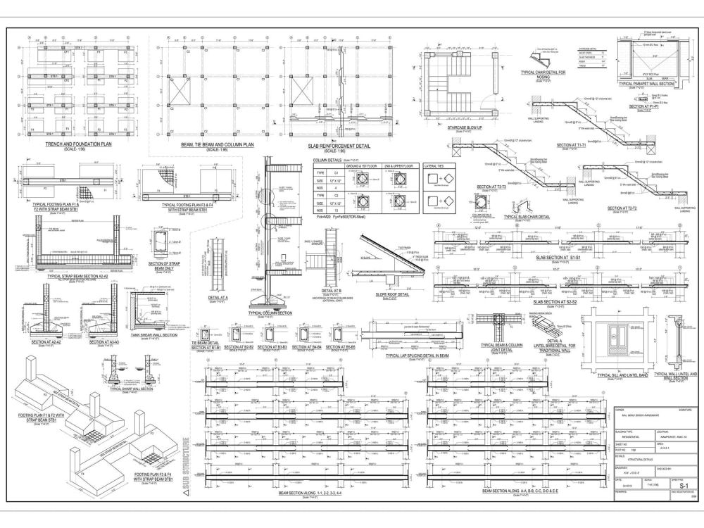 Full Structural Drawings + Quantity + Bar bending Schedule | Upwork