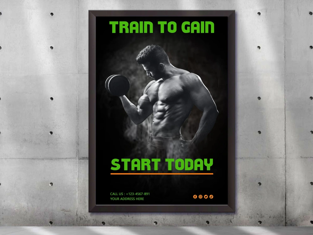 Professional gym, fitness, weight loss, weight lifting poster design ...