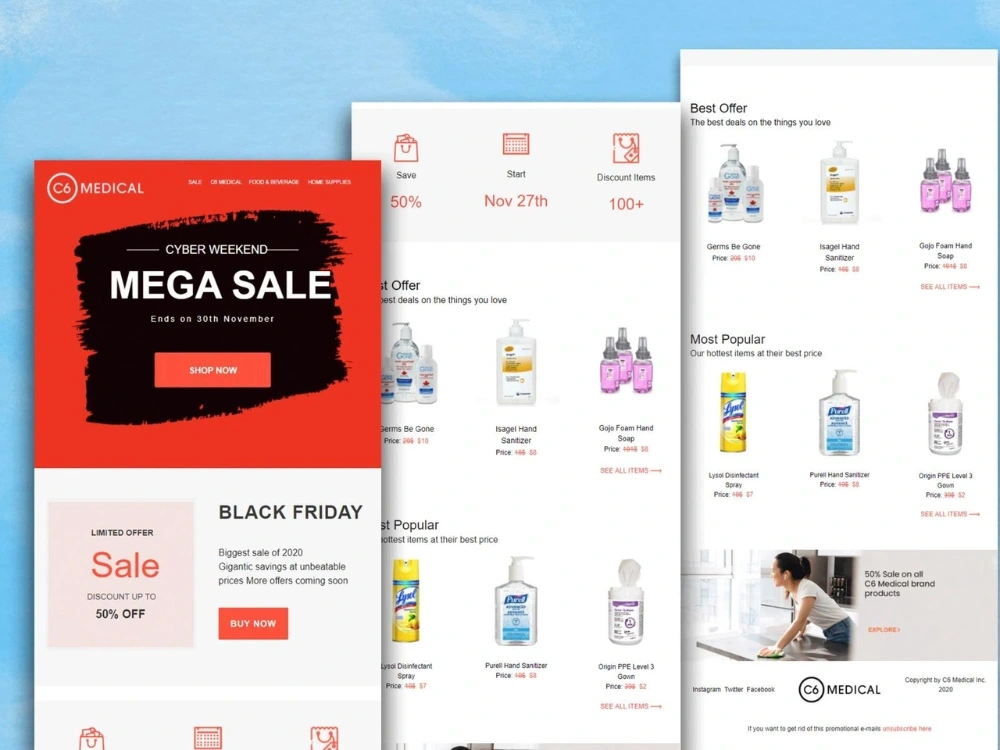 Modern and effective mailchimp template for boosting sales | Upwork