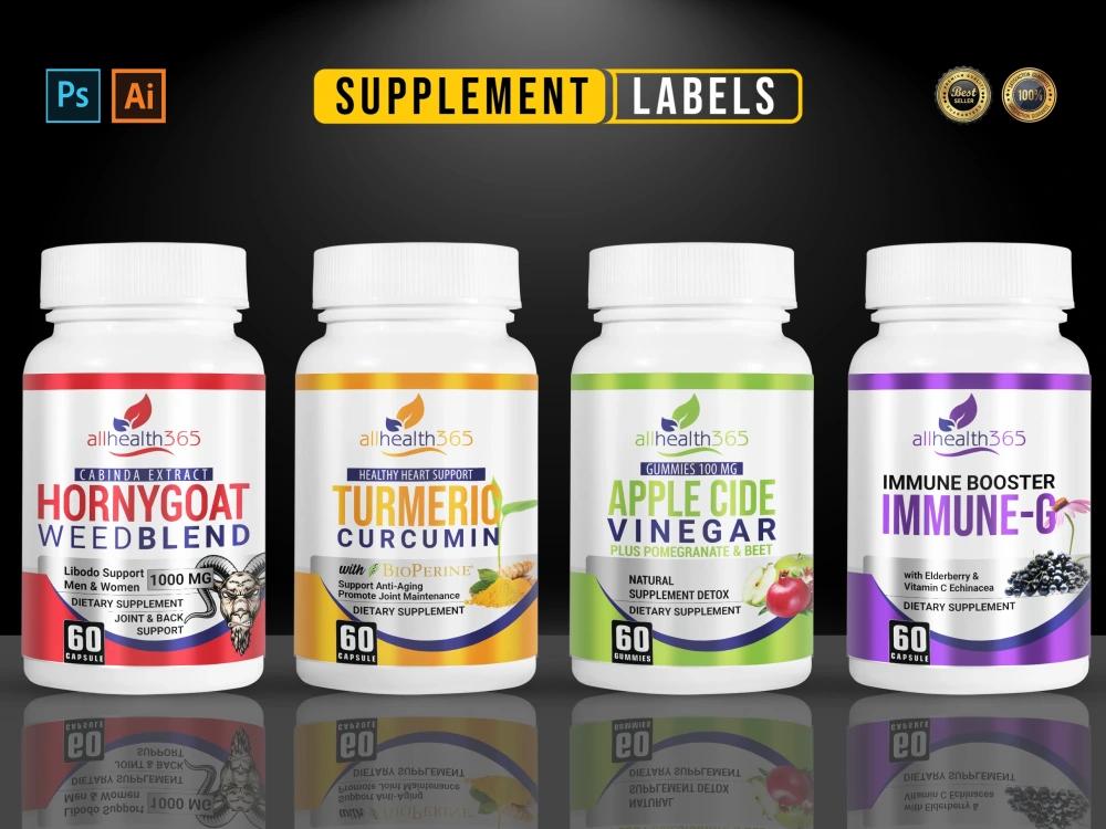 Supplement Packaging Design and Label Design with 3D Mockup | Upwork