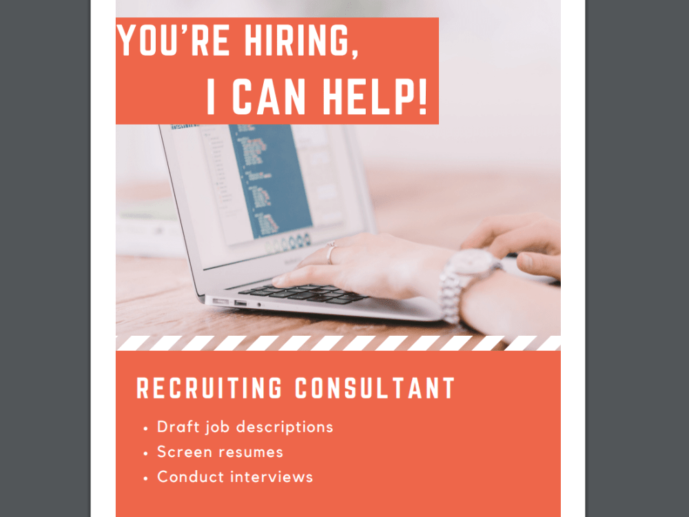 Recruiting Consultant (job descriptions, screening, interviewing) | Upwork