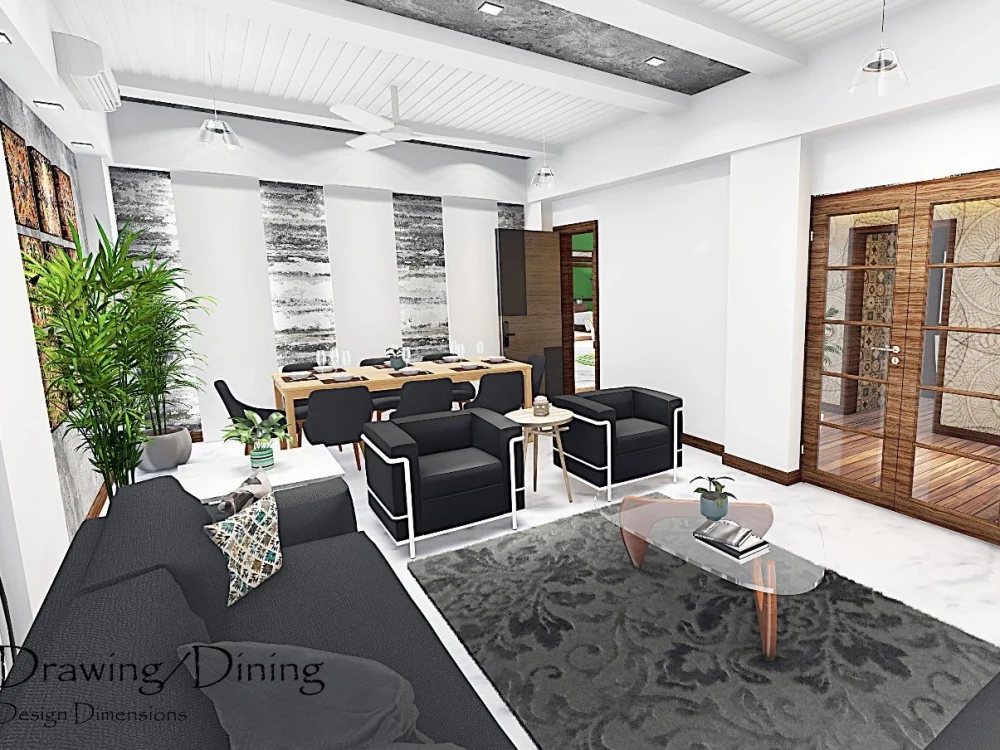 Rendered Interior 3D View of Bed/Living/Dining Room/Patio | Upwork