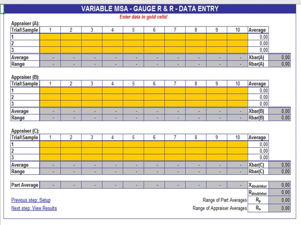 An template measurement system analysis anova, gage R&R | Upwork