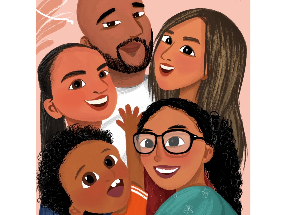 A family illustration potrait | Upwork