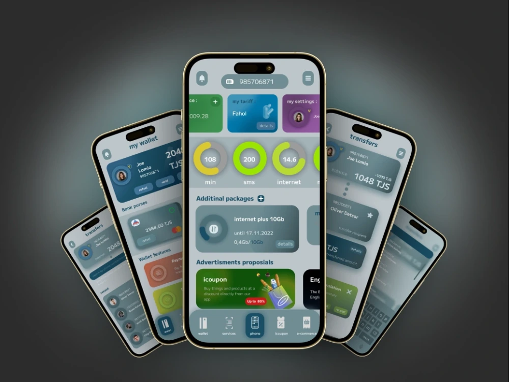 A modern mobile ui/ux design in Figma adaptive for ios and android ...