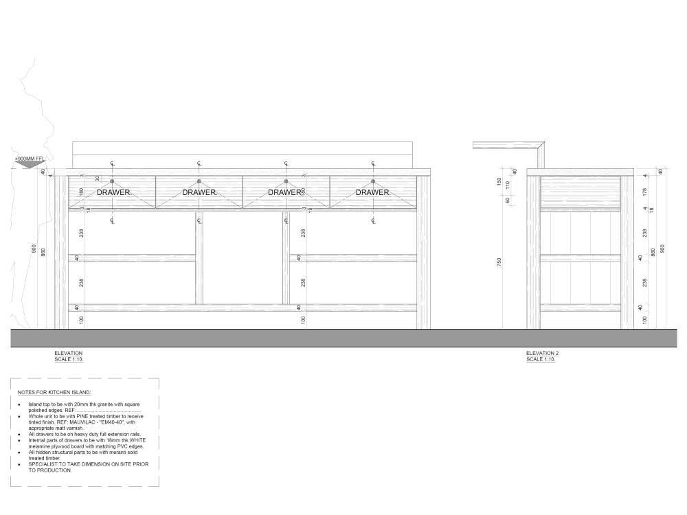 Technical drawings for your Kitchen project | Upwork