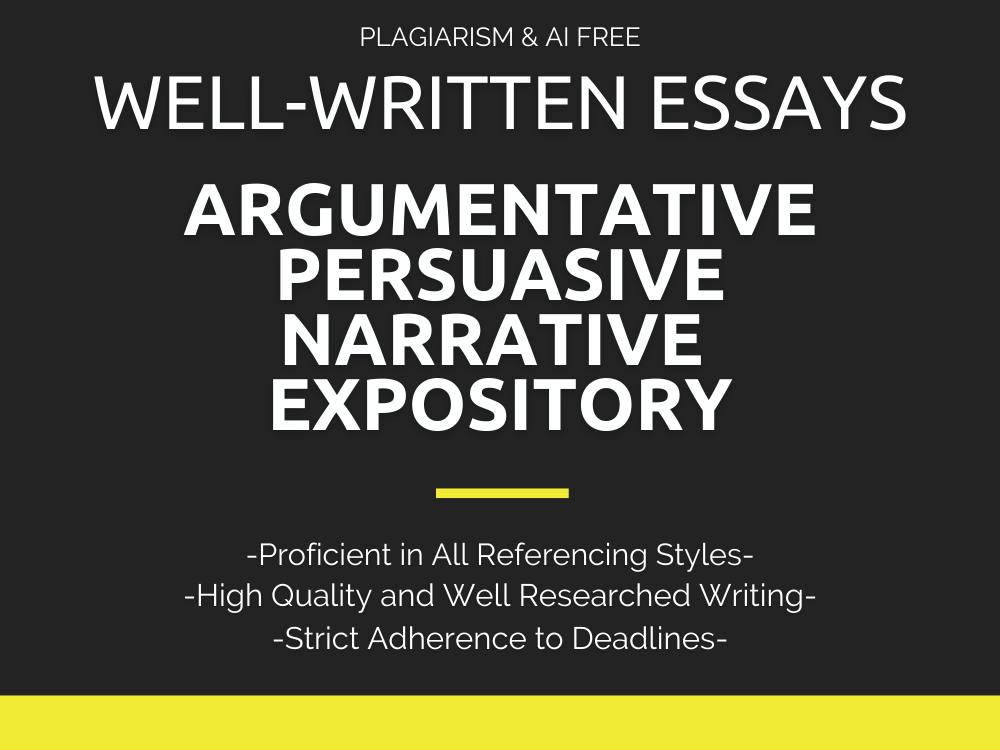 Well-written argumentative, persuasive, narrative & expository, essay ...