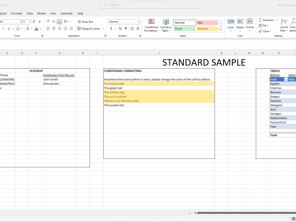 Excel spreadsheet modifications including basic formatting, vlookup,etc ...