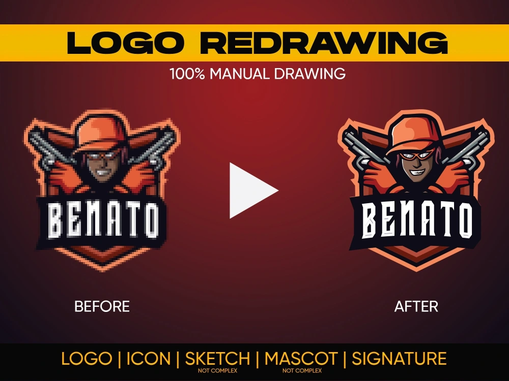 Redraw, vectorize, trace, and recreate your logo or sketch | Upwork