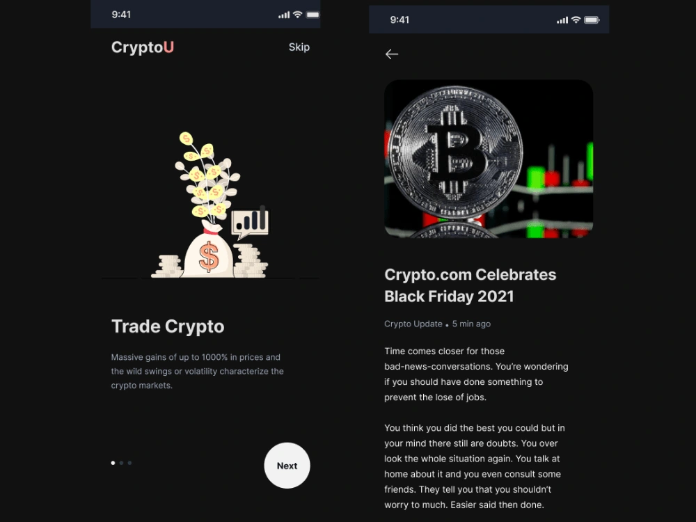 Cryptocurrency App in Flutter | Upwork