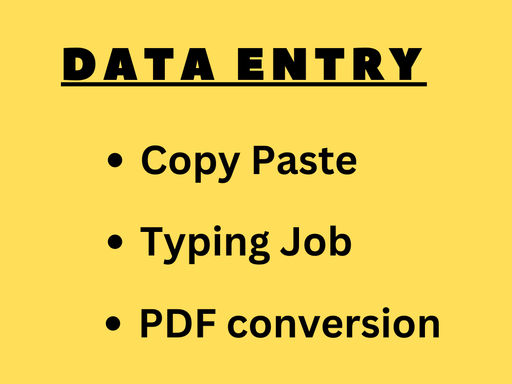 Data Entry Copy Paste Typing Job Pdf Conversion Upwork