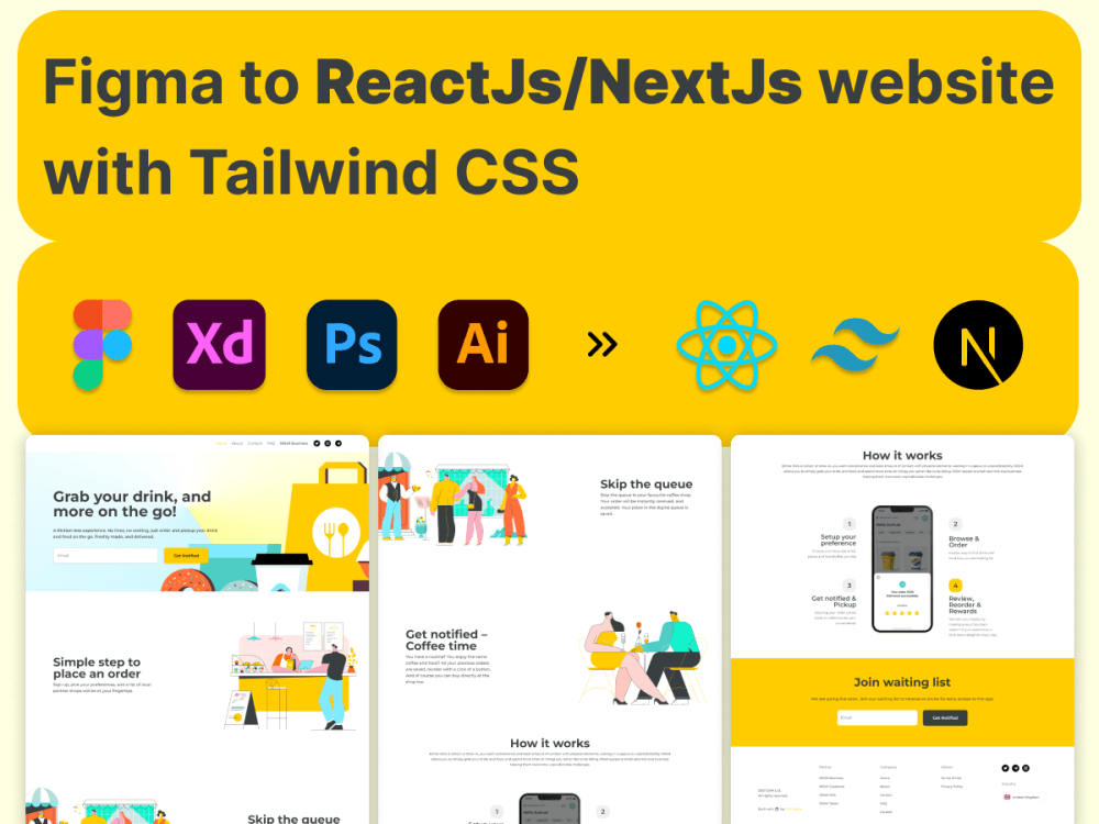 Figma design converted to React/NextJs project with Tailwind CSS | Upwork