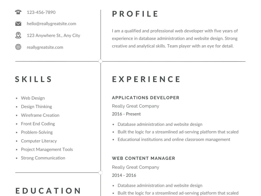 An amazing CV design | Upwork