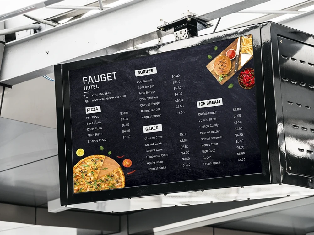Digital menu & menu board, for the restaurant TV screen | Upwork