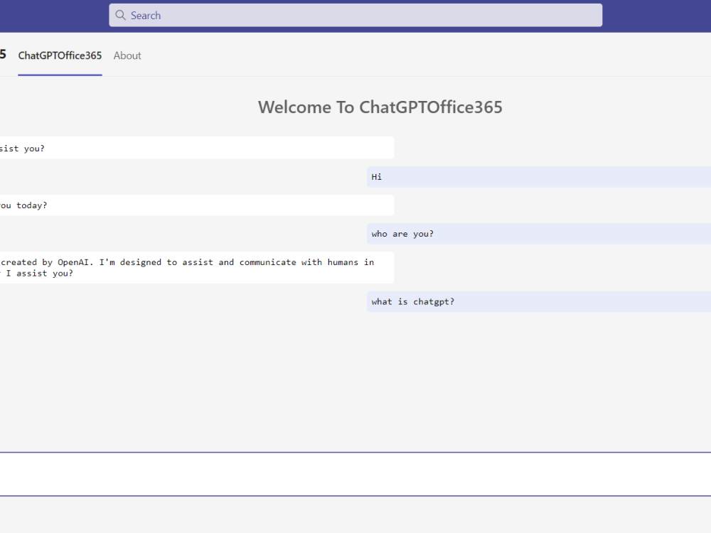 Custom ChatBot using ChatGPT In Office 365 Teams | Upwork