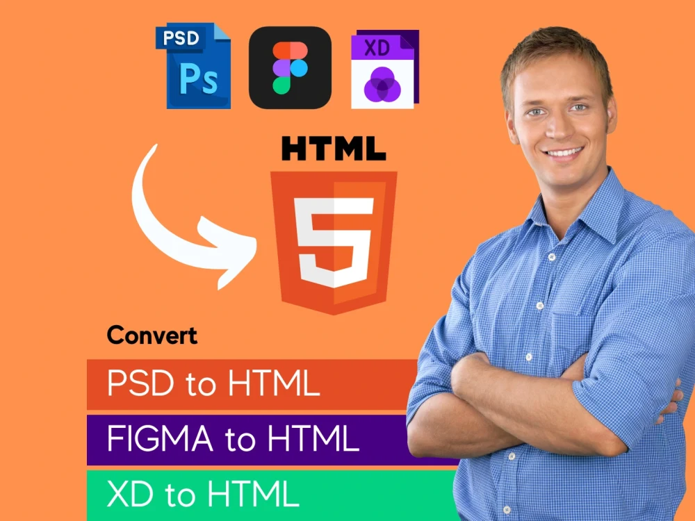 PSD/Figma/XD to a Responsive HTML Bootstrap template | Upwork