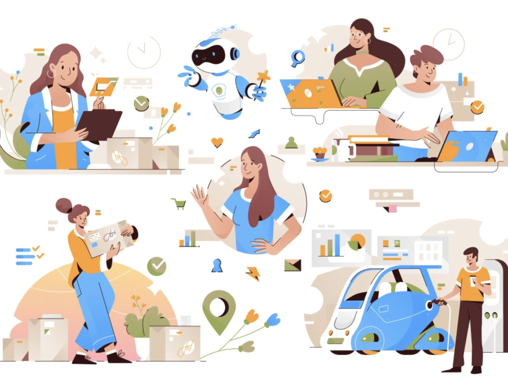 Create professional trendy flat vector illustration | Upwork