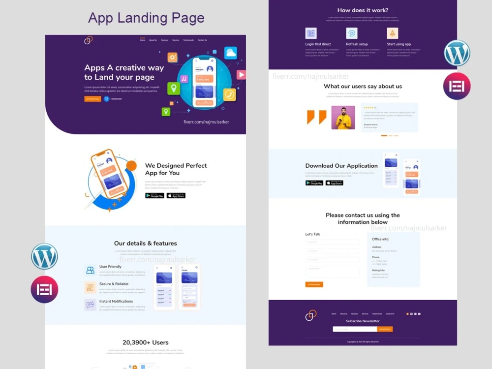 Responsive WordPress landing page design, modern elementor landing page | Upwork
