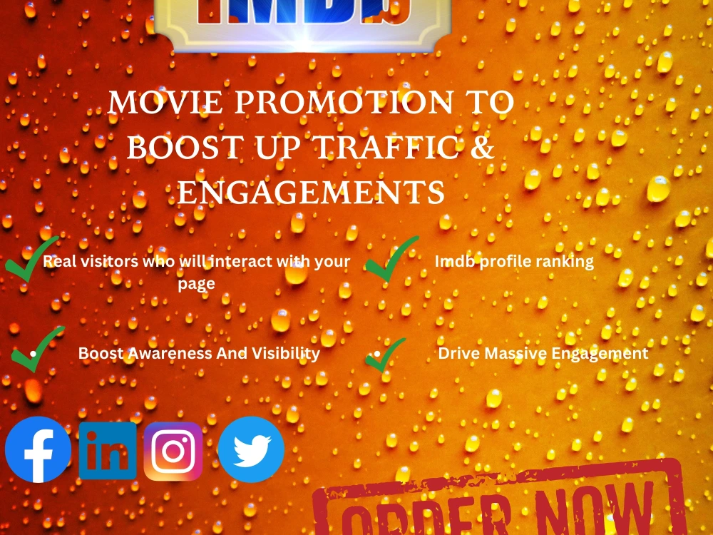 Promote IMDb profile, IMDb movie, starmeter, ranking, traffic | Upwork