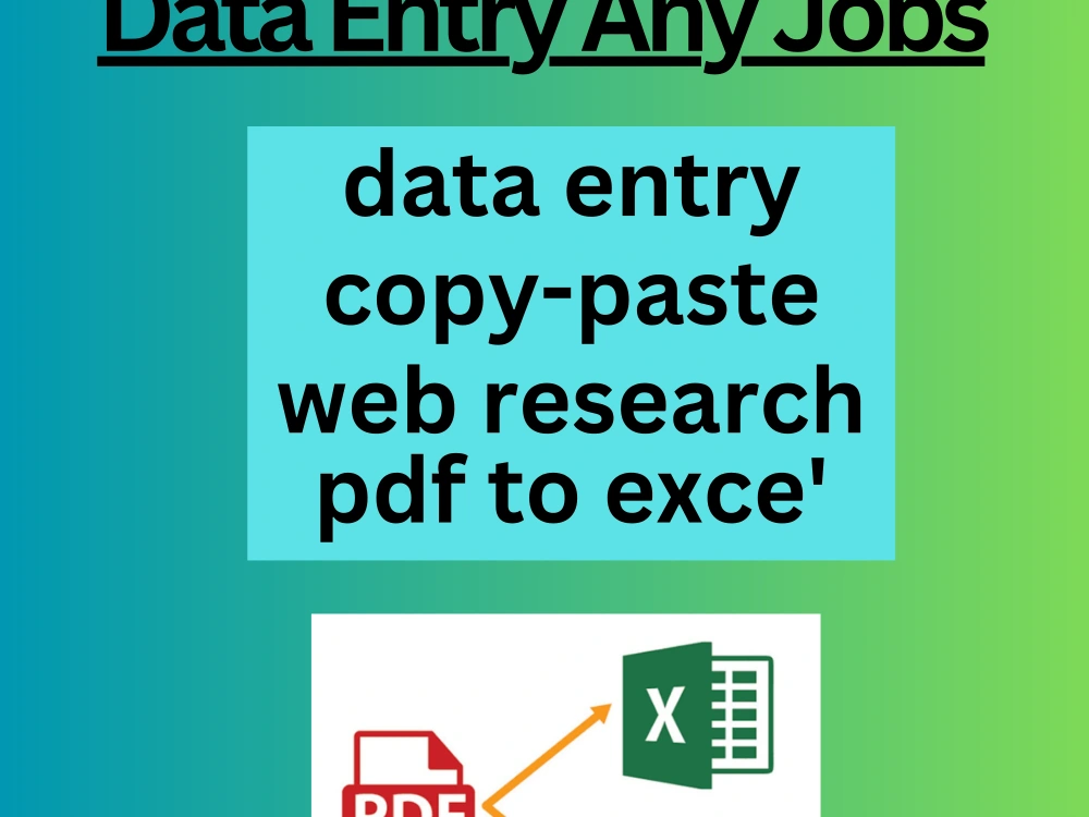 Data entry copy-paste web research and pdf to excel | Upwork