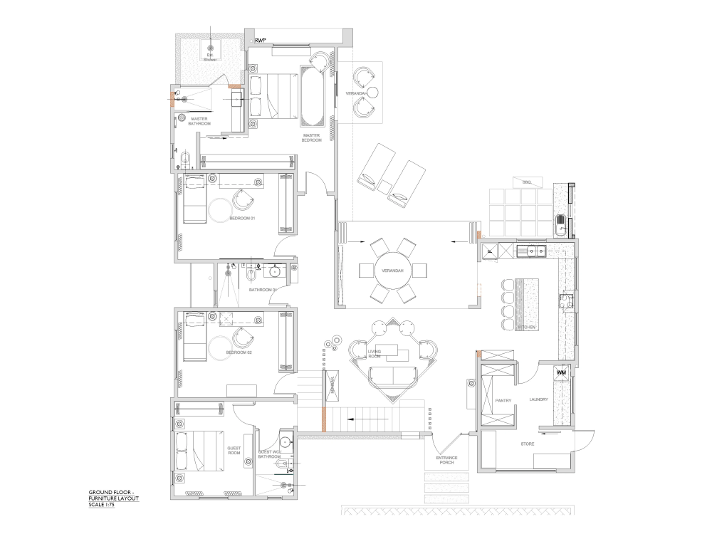 A general floor plan design for your residential project. | Upwork