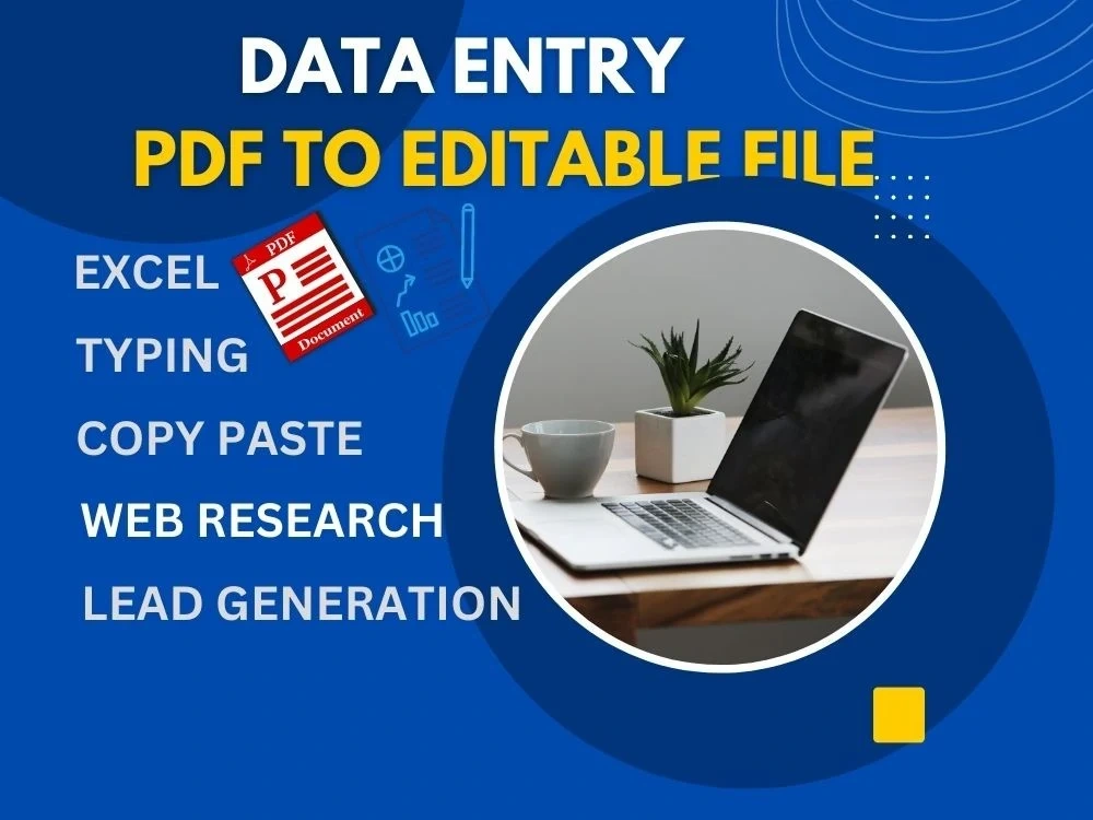 Data entry, typing,pdf to Excel to word | Upwork